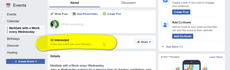 Facebook Events: Post to the Discussion section – banaEnglish.org